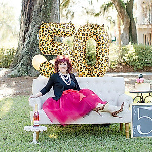 Leopard Print Number 50 Balloons Birthday Party Decorations Cheetah Theme Large Foil Mylar Helium 50th Balloon Big Birthday Party Supplies