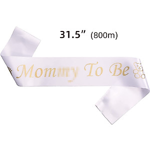 Baby Shower Mom To Be Sash and Daddy To Be Tinplate Badge Pin Kit Gender Reveals Party Gifts - Light Blue