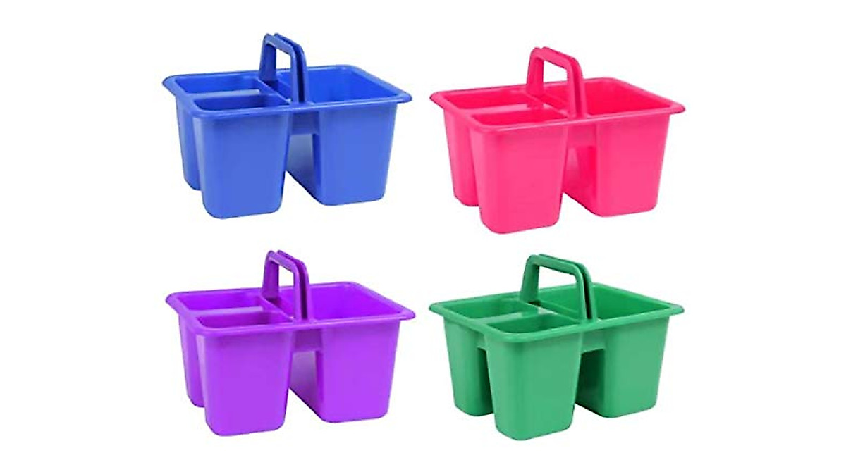 Kids Arts & Crafts Caddies - Colorful Multi-Compartment Organizer Set