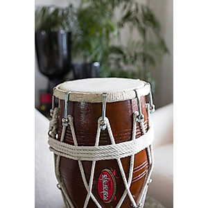 Special Dholak Drum by Maharaja Musicals, Professional Quality, Sheesham Wood, Padded Bag, Spanner, Dholki Musicals Instrument (PDI-BBC)