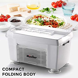 Mueller Pro Multi-Blade Spiralizer, Zucchini Noodle Maker, Vegetable Slicer Zester Chopper Dicer, ProQuality, Only Model to Make Round Veggie Pasta, Not Flat Julienne Noodles