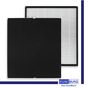 PUREBURG FLT5900 True HEPA Replacement Filter Set Compatible with GermGuardian AC5900WCA Air Purifier,Part Numbers FLT5900,Filter J, H13 Activated Carbon,1-Pack
