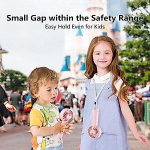 MORECORE Mini Handheld Fan for Kids - 3 Powerful Adjustable Speeds, 8HR Run Time, USB Rechargeable, Cute Design Fan with Lanyard for Girls Teens Park Disneyland Outdoor-Pink