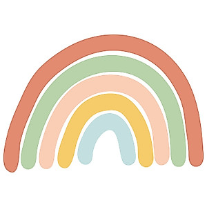 Boho Rainbow Wall Sticker 30 x 21 Inch Large Size Earthy Colors Rainbow Wall Decal for Girls Bedroom Boys Kids Living Room Nursey Playroom