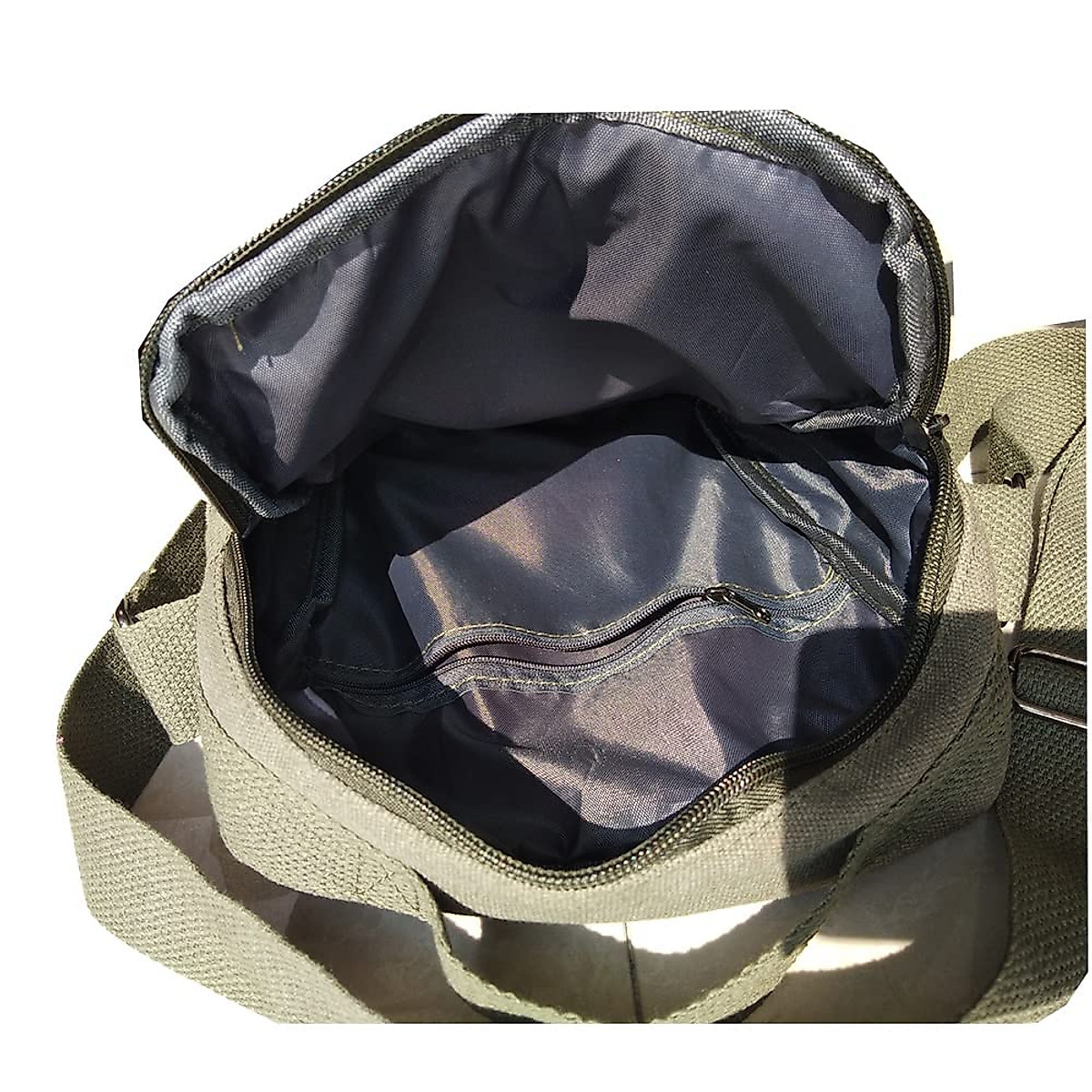 CR Canvas Small messager Mini shoulder bag Travel purse with strap adjustable cellphone key bag (Army green) sling bag everday use bag with slutch and eaphone line hole on the bag