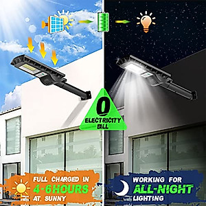 Linkloos Solar Street Lights Outdoor Waterproof, 4-Pack 1000lm 180 LEDs, Solar Flood Light Dusk To Dawn, Solar Parking Lot Lights with Security Motion Sensor Remote Control For Garage, Yard, Barn