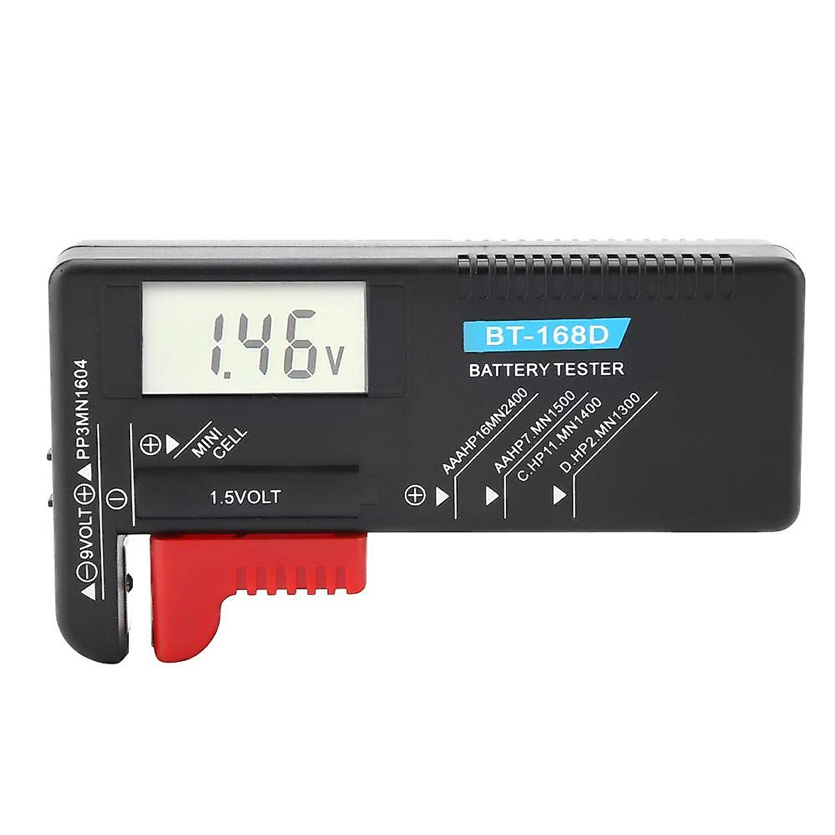 Universal Digital Battery Tester, Digital LCD AA/AAA /C/D /9V/1.5V Button Cell Battery Volt Tester, Quickly Test All Different Kinds of Batteries