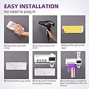Wall Mounted Automatic Toothpaste Dispenser and Toothbrush Holder for Bathroom Space Saving Over The Door Towel Racks for Bathroom (Black, One Size)