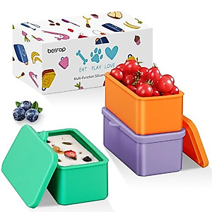 BEFSOP Salad Dressing Container To Go, Compatible with Lunch Box for kids,3x5oz Food Safe Silicone Small Condiment Containers with Lids,Reusable Silicone Baking Cups Snack Containers Sauce Cups