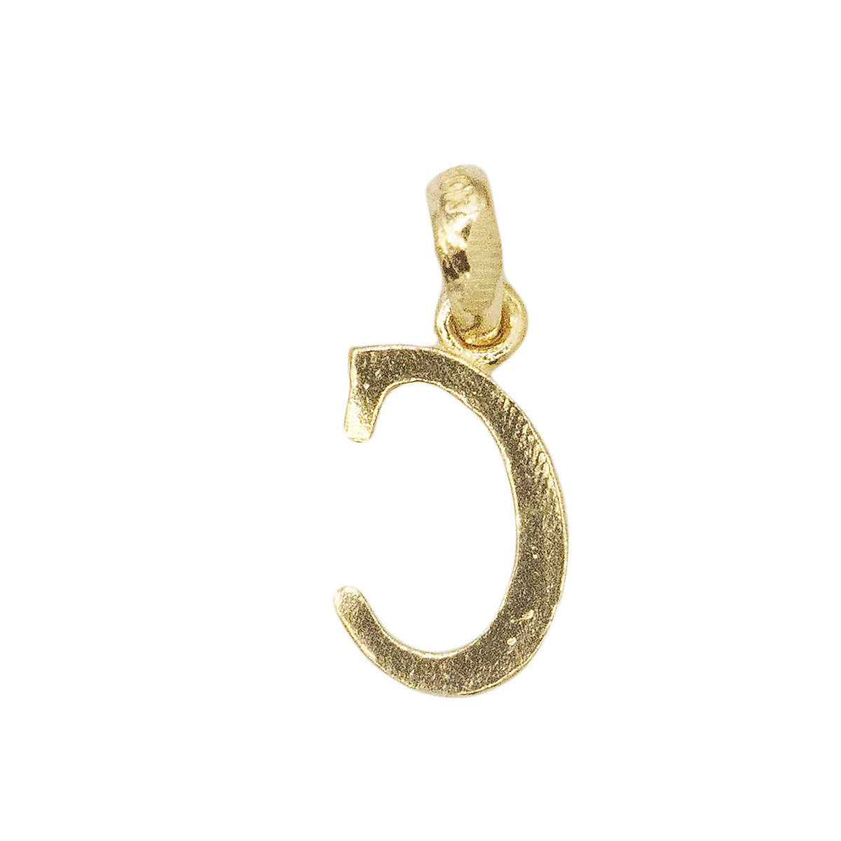 Dainty 10k Real Solid Gold Initial Charm Pendant Available in Other Letters, Alphabet Letter Jewelry Small in Size (C)