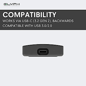 Glyph Production Technologies Atom Portable SSD (2TB, Black)