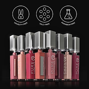 Pure Cosmetics Pure Illumination Lip Gloss - LED-lit Applicator w/Side Mirror - Non-Sticky, Moisturizing & Hydrating Lip Glosses - Soothes & Protects Dry Chapped Lips (Wine Berry)