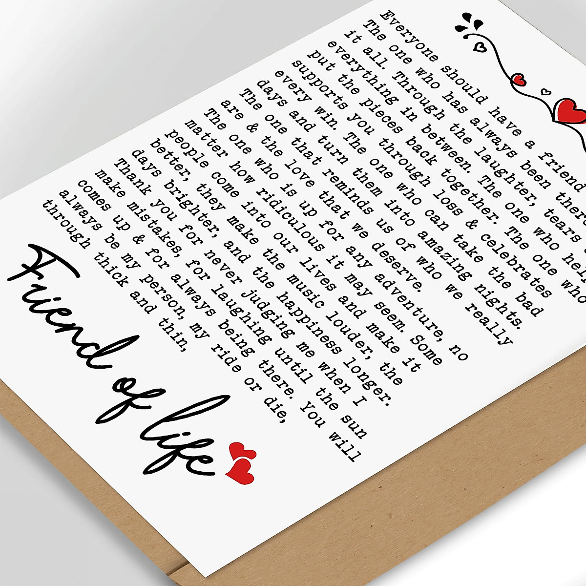 popmazing Best Friend Card - Thank You For Being In My Life - Friend For Life - Card For Special Friend - Recycled Card For Best Friend - Bestie Cards, 5 x 7 inches…