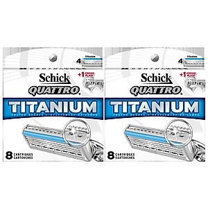 Schick Quattro Titanium Cartridge Refills - 8 ct - 2 pk