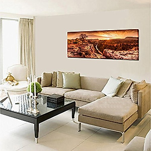 Kreative Arts Large Canvas Wall Art Beautiful Landscape of Grand Canyon National Park Arizona USA Panoramic Sunset Moment Pictures Modern Home Decor Stretched and Framed Ready to Hang 55x20inch
