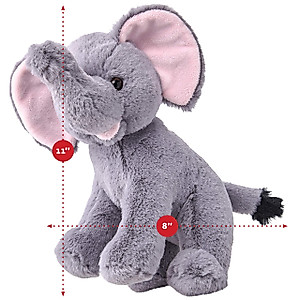 Dragon Drew Elephant and Monkey Stuffed Animals - 2 Soft Plush Animal Toys for Baby, Toddler and Kids - Cute and Cuddly Friends for Boy or Girl - Great Gift for Easter, Christmas, Birthday