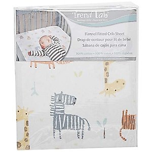 Trend Lab Crayon Jungle Deluxe Flannel Fitted Crib Sheet, Multi