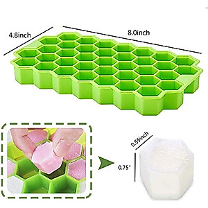 Ice Cube Trays with Lids 2 Pack Small Food Grade Silicone BPA Free for Freezer Flexible Easy-Release Stackable Ice Cube Mold