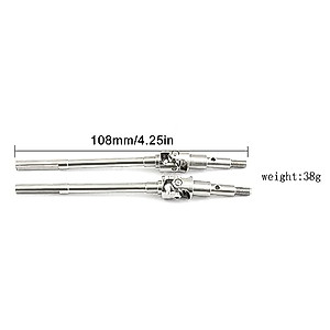 Alaaner 2PCS RC Car Front Axle Drive Shaft Set Stainless Steel RC Front CVD Drive Shaft Upgrades Parts for FMS 1/10 Remote Control Car Silver