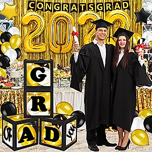 Graduation Party Decorations 2023, Gold Graduation Decorations Class of 2023 with Boxes, Balloons, Banner, Large Congrats Grad Party Supplies, Grad Decorations for Senior High School College(Gold)