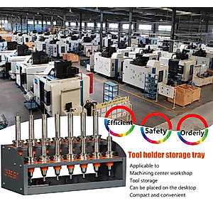 CAT 40 Tool Cart CNC, CNC Tool Holder on Desktop Randomly Placed, CNC Tool Carts Small, CNC Tool Cabinet, Easy and Convenient CNC Tool Storage CNC Tools Cart(CAT40-14CAP)…