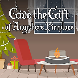 Anywhere Fireplace Lexington Tabletop Fireplace, Portable Ventless Liquid Bio-Ethanol Fireplace, Modern Elegant Tabletop Smokeless Fire Feature for Indoor or Outdoor Use (Blue)