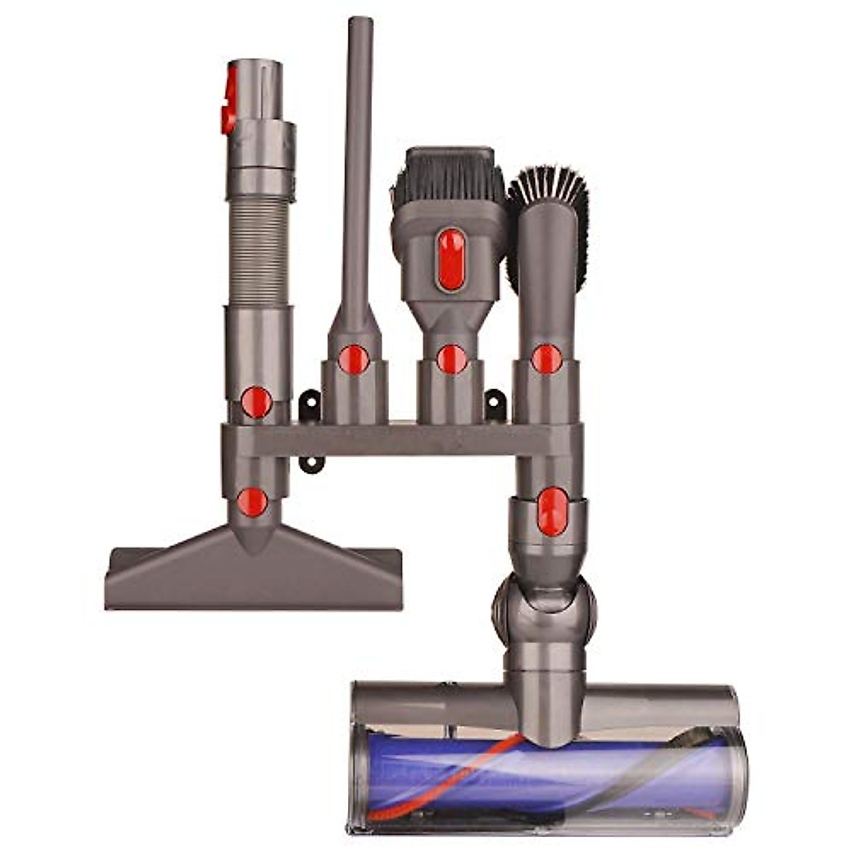 Fullclean Mount Holder for Dyson V15 V7 V11 V8 V10 Absolute Animal Trigger Motorhead Outsize Detect Vacuum Cleaner Attachments Organizer With Expansion Screws,Use On Docking Station Or On Wall