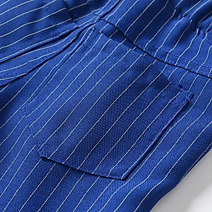 Little Boys Gentleman Formal Suit Set with Vest, Pant, Shirt, and Bow Tie,Baby Boys Long Sleeve Wear Weding 4Pcs Outfit (Blue, 130/6-7T)