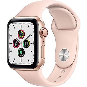 Apple Watch SE (GPS + Cellular, 40mm) - Gold Aluminum Case with Pink Sand Sport Band (Renewed)