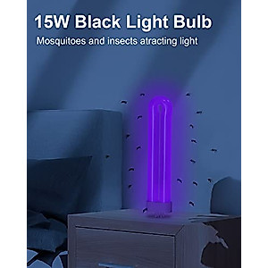 15W Black Light Bug Zapper Replacement Bulb for BB-15WHT Black Flag BZ-15, BF35 Flowtron BK-15D, B1515 Stinger TZ15, FP15, UV15, 7.5 inch U Shaped Bulb 2 Pack
