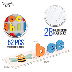 See and spell learning toy, spelling game, kids educational toys, learning game, matching letter game, wooden alphabet letters and flash cards, fun learning activity for preschool kids, play and learn