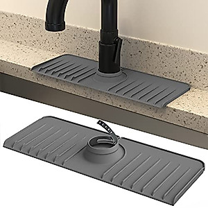 Actoridae Faucet Sink Splash Guard Water Catcher Mat with foldable trap for Kitchen & Bathroom Countertop Protect Suit for 2.5" Single Faucet