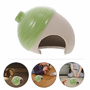 balacoo Toy Hamster Pets Ceramic Hamster Hideout Acorn Shape Small Animal House Guinea Pig Pet Cage Supplies for Gerbil Hamster Squirrel (Green Hamster Hamster Toy