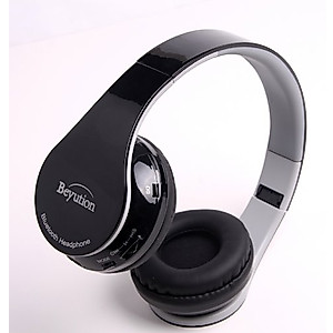 Beyution Hi-Fi Stereo Bluetooth Headphones Best audio Performance Over-ear Bluetooth Headset for Apple Iphone 7 6 5s 5c 5 iPAD Ipod iTouch MAC SAMSUNG S5 S4 S3 Note5 Cell Phone and tablet(BT513-black)