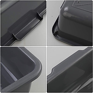 Dehouse 4-Pack 24 L Gray Large Plastic Bus Box, Commercial Bus Tubs