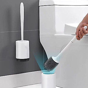 Toilet Brush, Toilet Bowl Brush and Holder with Long Handles Toilet Bowl Cleaners Wall Mounted Toilet Cleaning Supplies Bathroom Accessorie