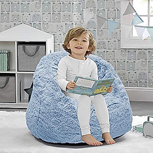 Delta Children Cozee Fluffy Chair, Toddler Size (for Kids Up to 6 Years Old), Blue,2 Count