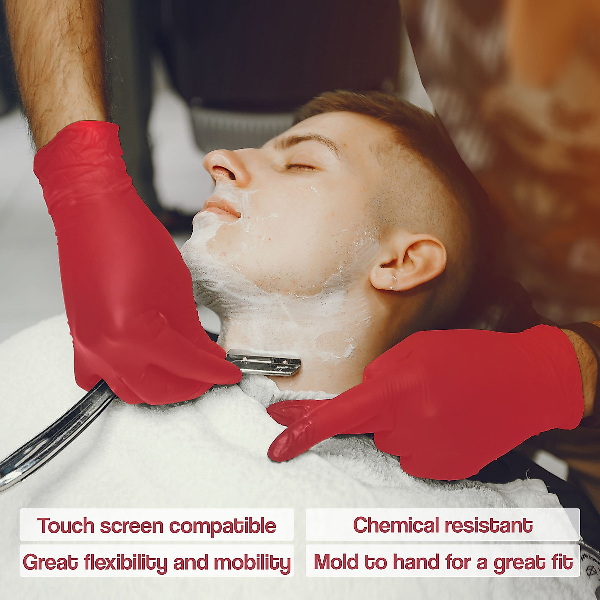 L3 Level 3 Nitrile Gloves - Professional Heavy Duty Disposable Gloves - Latex Free - Fits Snug - Box of 100