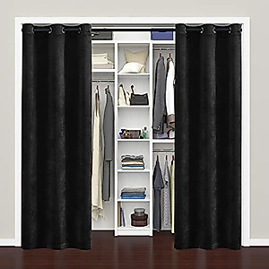 NICETOWN Black Doorway Curtain Panel Room Divider Blackout Velvet Curtains 80 Inch Grommet Drapes Thermal Insulated Energy Efficient Window Treatment for Kitchen, 1 Panel, W42 x L80 Inch