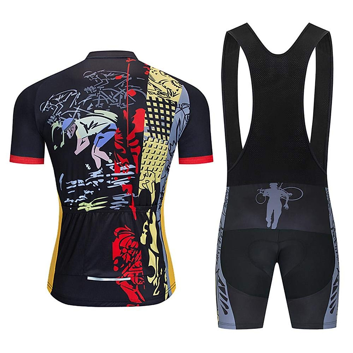 MOXILYN Mens Cycling Jersey MTB Clothes Cycling Kit Bike Shirts and Cycling Bibs Short with 20D Gel Pad Biking Clothing Set