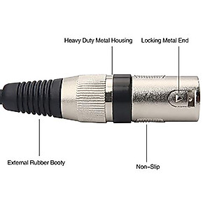 DISINO Dual RCA to XLR Male Y Splitter Patch Cable, Unbalanced 2 RCA/Phono Plug to 1 XLR Splitter Duplicator Lead Y-Cable Adapter -5feet/1.5m