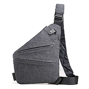 PUNCK Unisex 2023 New Personal Flex Bag, Waterproof Anti-thief Slim Sling Bag, Shoulder Crossbody Bag Chest Bag for Outdoor (Grey, for right shoulder)