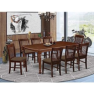 East West Furniture DONO9-MAH-C Dining Set, 9-Piece