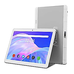 EEW Android 10 Inch Tablet, 3G Phone Talet with Dual Sim Card Slots, Dual Cameras, 2GB RAM 32GB Storage, 1280x800 HD Touchscreen, WiFi, Bluetooth 4.0, GPS, Quad Core (Silver)