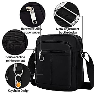 Vaupan Messenger Bag for Men, Small Crossbody Bag Water Resistant Sling Shoulder Bag for Travel School Work Business (Black)