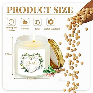 8 Pcs Bridesmaid Candles Gifts Candle Jar Wedding Gift Sea Salt Sage Scented Bridal Proposal Gift Natural Soy Wax Candles Matron Maid of Honor Gift Set for Bridal Shower, Wedding, Bachelor Party