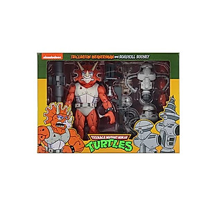 NECA Teenage Mutant Ninja Turtles Triceraton Infantryman & Roadkill Rodney 7" Scale Action Figure with Accessories