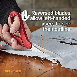 Fiskars 1294508697WJ Left-hand 8" Bent-left, Stainless Steel - Orange