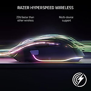 Razer Basilisk V3 Pro Customizable Wireless Gaming Mouse: Fast Optical Switches Gen-3 - HyperScroll Tilt Wheel - Chroma RGB - 11 Programmable Buttons - Focus Pro 30K Optical Sensor - White
