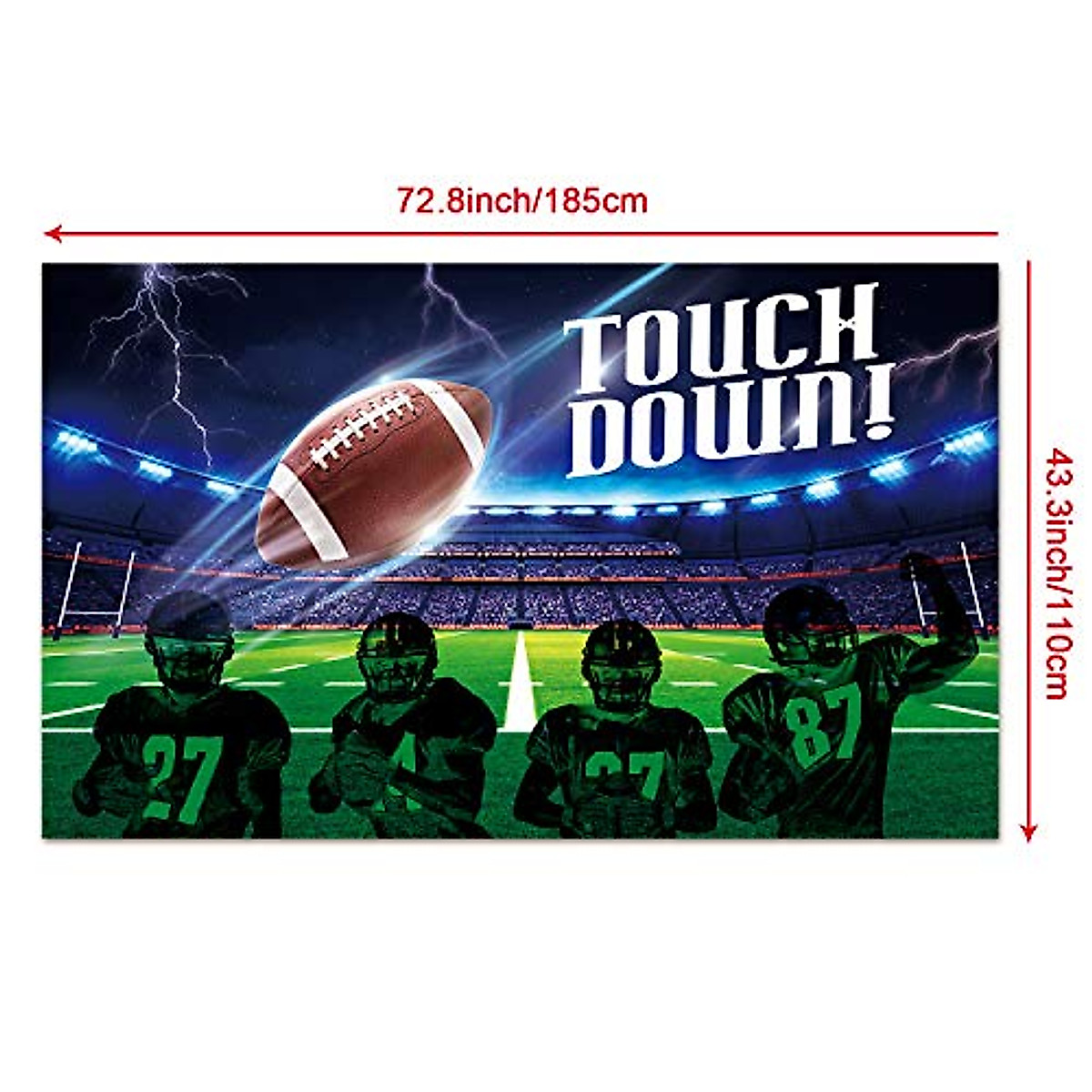 Football Party Decoration Supplies, Large Fabric Football Scene for Touch Football Down Party Supplies, Football Field Photo Booth Backdrop Banner Background Football Themed Supplies